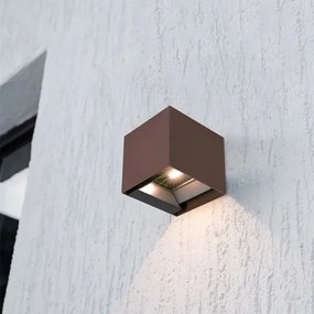 LED Sol nástěnné svítidlo se sen LED/9W/3,7V 3000/4000/5000K IP65 2600 mAh hnědá