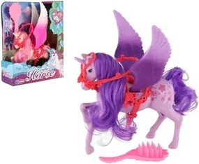 TEDDIES Jednorožec s křídly česací s hřebenem / Plast / 22 cm / 3 barv