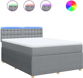 Box spring postel s matrací světle šedá 140 x 190 cm textil 3289765