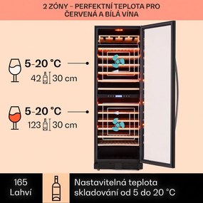 Klarstein Vinovilla Onyx Grande, vinotéka, 425 l/162 lahví, černá