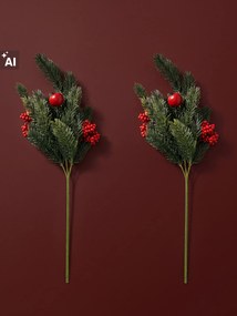 Sinsay - Vánoční dekorativní větvičky s bobulemi 2 pack - vícebarevná