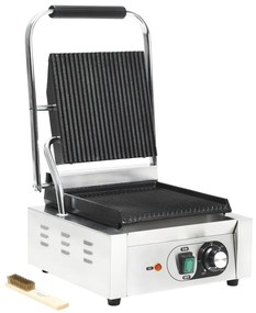 Panini gril z nerezové oceli s drážkami - 1800 W | 32x41x19 cm