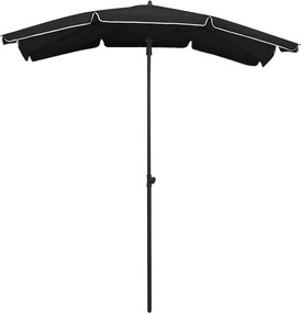 Zahradní slunečník s tyčí 200 x 130 cm černý 315557