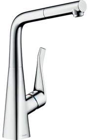 Hansgrohe Metris M71 Dřezová baterie s vytahovací sprškou, EcoSmart, chrom 73828000