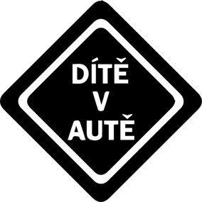 Samolepka Dítě v autě - nápis