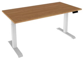 NOBL Dynamic + Elektr. nastavitelný polohovací stůl 160x80 s pamětí Dynamic + Dekor stolové desky: olše, Barva podnože: bílá