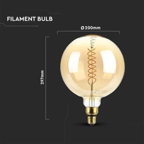 LED Stmívatelná žárovka FILAMENT G200 E27/8W/230V 1800K