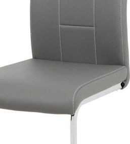 Autronic Pohupovací jídelní židle DCL-411 GREY, šedá ekokůže/chrom