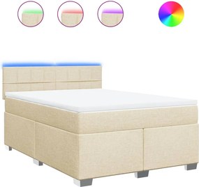 Box spring postel s matrací krémová 140x200 cm textil 3288216