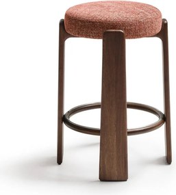 Barová stolička z jasanového dřeva v terakotové barvě/v tmavě přírodní barvě (výška sedáku 75 cm) Granite – Kave Home