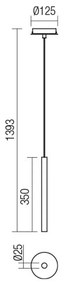 Redo 01-2360 závěsné LED svítidlo Kanji růžovo zlaté, 6W, 3000K, 35cm