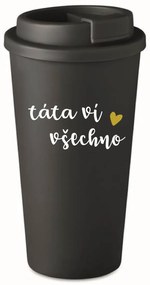 TÁTA VÍ VŠECHNO - černý termohrnek 475 ml