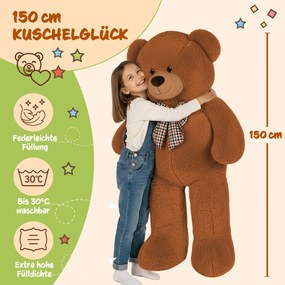 Plyšová hračka Plyšový medvěd XXL hnědý 150cm