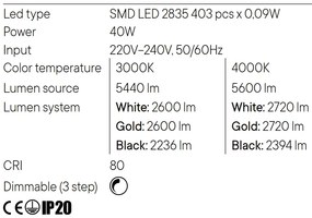 LED závěsné svítidlo na lanku Redo FEBE 01-2901/ LED 40W/3000K-4000K
