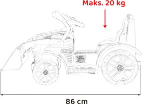 Ramiz Traktor buldozer G320 pro nejmenší děti modrý + pohyblivá lžíce + melodie + klakson + LED světla