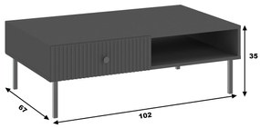 Konferenční stolek HASKEL - antracitový