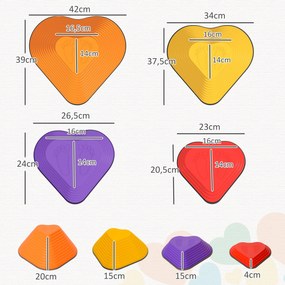AIYAPLAY říční kameny, 11 ks balančních kamenů ve tvaru srdce, stohovatelné a protiskluzové stohovací kameny, unesou zátěž až 80 kg, pro děti od 3 do…