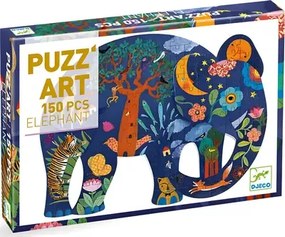 DJECO Obrysové puzzle Slon / 150 dílků / 62x46 cm