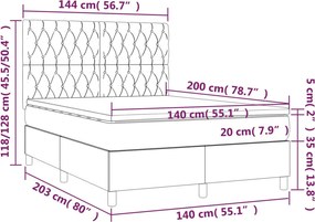 Box spring postel s matrací černá 140x200 cm textil 3142019