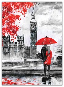 Malvis ® Obraz londýnská procházka červená Velikost (šířka x výška): na výšku - 100x150 cm