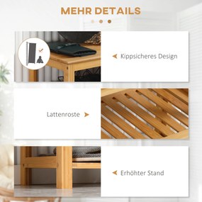 HOMCOM Věšák na boty 5 úrovní pro 20 párů bot Věšák na boty do předsíně z bambusu 80x29x82cm Příroda | Aosom.de