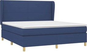 Box spring postel s matrací modrá 160x200 cm textil 3128379