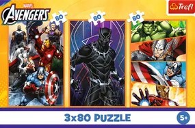 TREFL Puzzle Marvel Avengers: Dny plné akce / 3x80 dílků / věk 5+