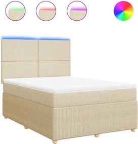 Box spring postel s matrací krémová 140x190 cm textil 3294349