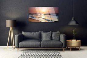 Obraz na skle Moře Pláž Slunce Krajina 120x60 cm