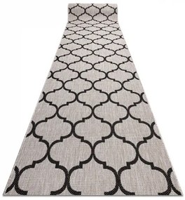 Běhoun Sisal FLOORLUX 20608 Maroko stříbrný / černý Šíře: 100 cm
