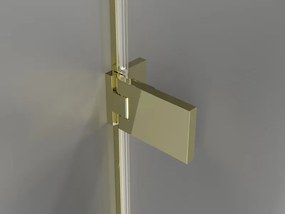 Mexen Lunar-F, skládací sprchový kout levý 100 x 100 cm, 8mm čiré sklo, zlatý profil, 836-100-100-50-00-L