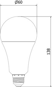 Mexen Nova, LED žárovka E27, A70, 20W, teplá - 3000K, 2100 lm - L100-E27-2030-01