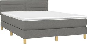 Box spring postel s matrací tmavě šedá 140x200 cm textil 3140698