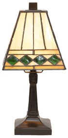 Béžová stolní lampa Tiffany Pyramid - Ø 20*30 cm