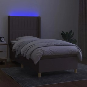 Box spring postel s matrací a LED taupe 90x200 cm textil 3139009