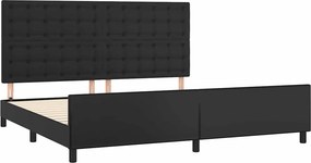 Rám postele s čelem černý 200x200 cm umělá kůže 3125591