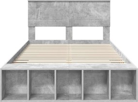 Rám postele s čelo Betonově šedá 120 x 190 cm Kompozitní dřevo 3408385
