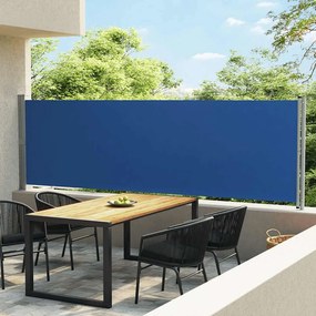 Zatahovací boční markýza 140 x 600 cm modrá 313371