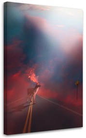 Gario Obraz na plátně Road Street Fire Deer Pink - Bryantama Art Rozměry: 40 x 60 cm