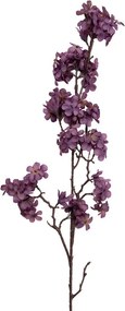 Dekorace umělá větvička s fialovými květy - 10*7*98 cm