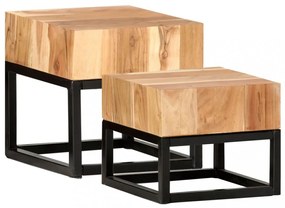 Konferenční stolek 2 ks hnědá / černá Dekorhome