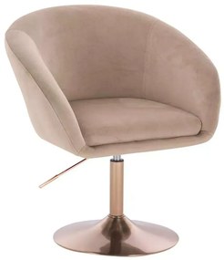 LuxuryForm DESIGN Otočná židle VENICE VELUR na zlatém talíři - latte