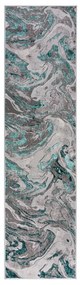 Šedo-modrý běhoun Flair Rugs Marbled, 60 x 230 cm