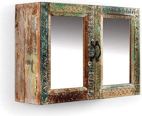furniture-nabytek.cz - Masivní koupelnová zrcadlová skříňka Blue Lagoon z mangového dřeva, lakovaná, barevná – 70×23×50 cm