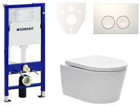 Cenově zvýhodněný závěsný WC set Geberit do lehkých stěn / předstěnová montáž+ WC SAT Brevis SIKOGES6W1