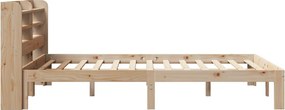 Rám postele s čelem 160 x 200 cm masivní borové dřevo 3306792