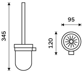 NIMCO BR 11094KU-26 - Nástěnná WC štětka BORMO bílá/lesklý chrom