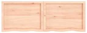 Nástěnná police 140x50x(2-6) cm neošetřené masivní dubové dřevo - Default Title