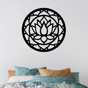 dřevo života Dřevěný obraz LOTUS MANDALA Zvolte barvu dekoru: Černá, Rozměry šxv (cm): 40x40
