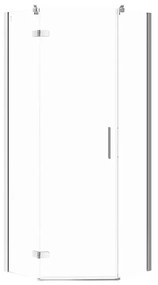 Cersanit Jota, 5-úhelníkový sprchový kout 80x80x195 cm, levé dveře, 6mm čiré sklo, chromový profil, S160-010